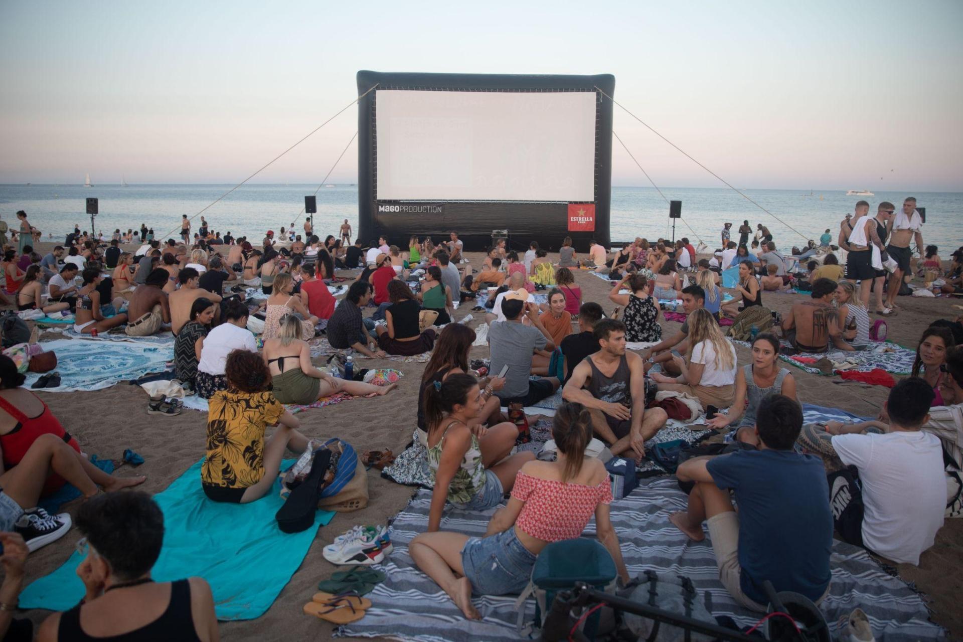 Free cinema on the beach during the summer nights in Mallorca