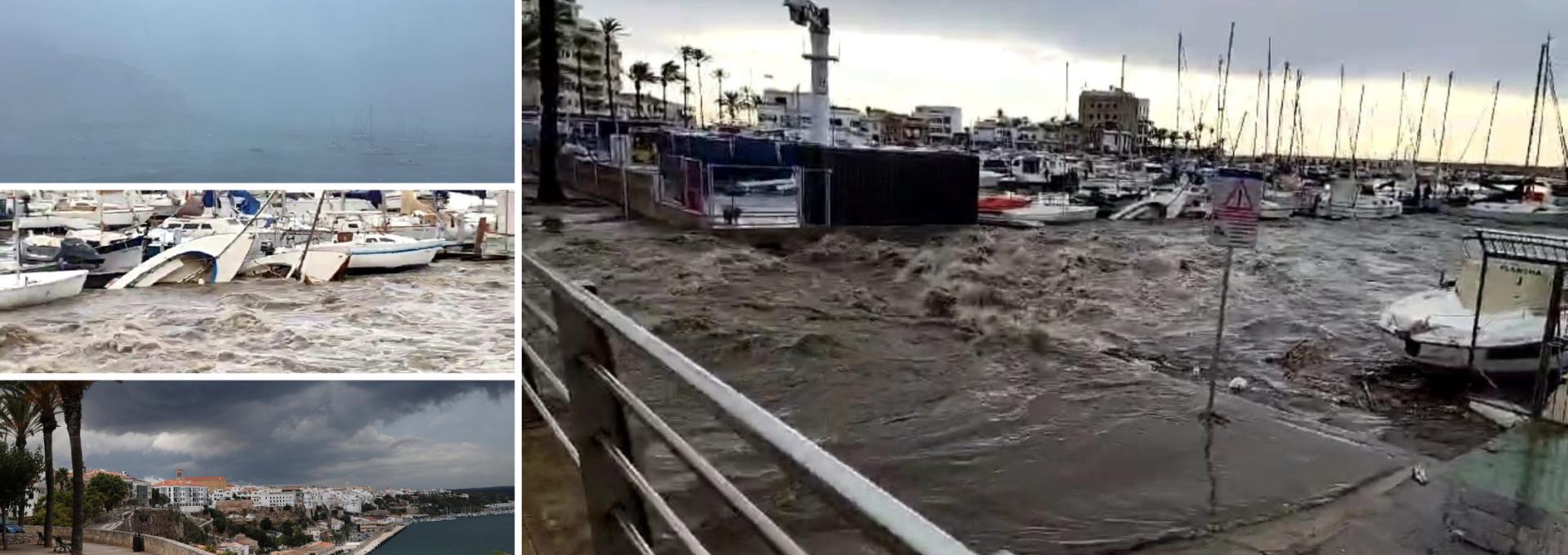 Mallorca storm: The DANA unloads over the sea at night and returns to land