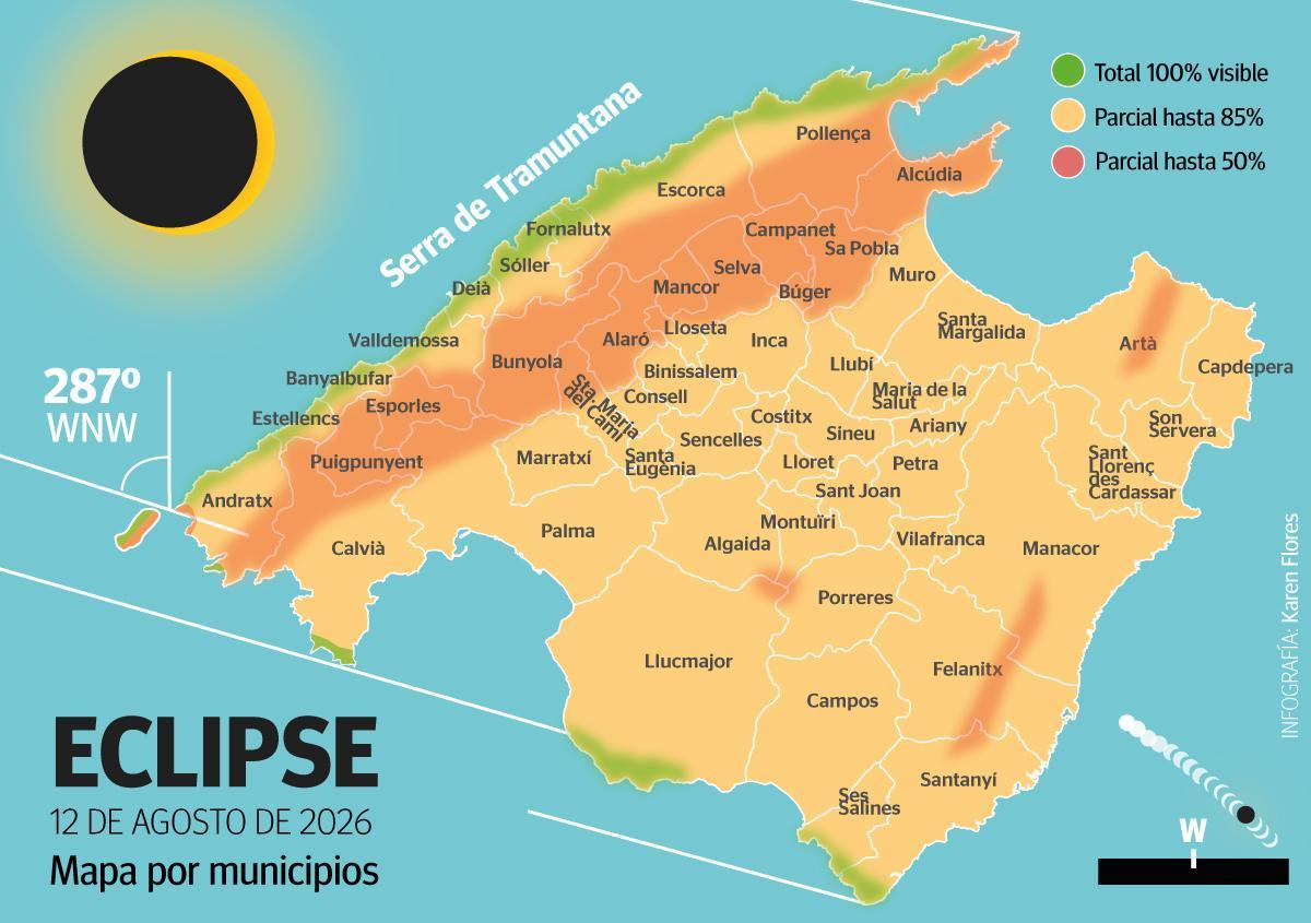 Mallorca maps 19 key spots for Total Solar Eclipse crowds and traffic