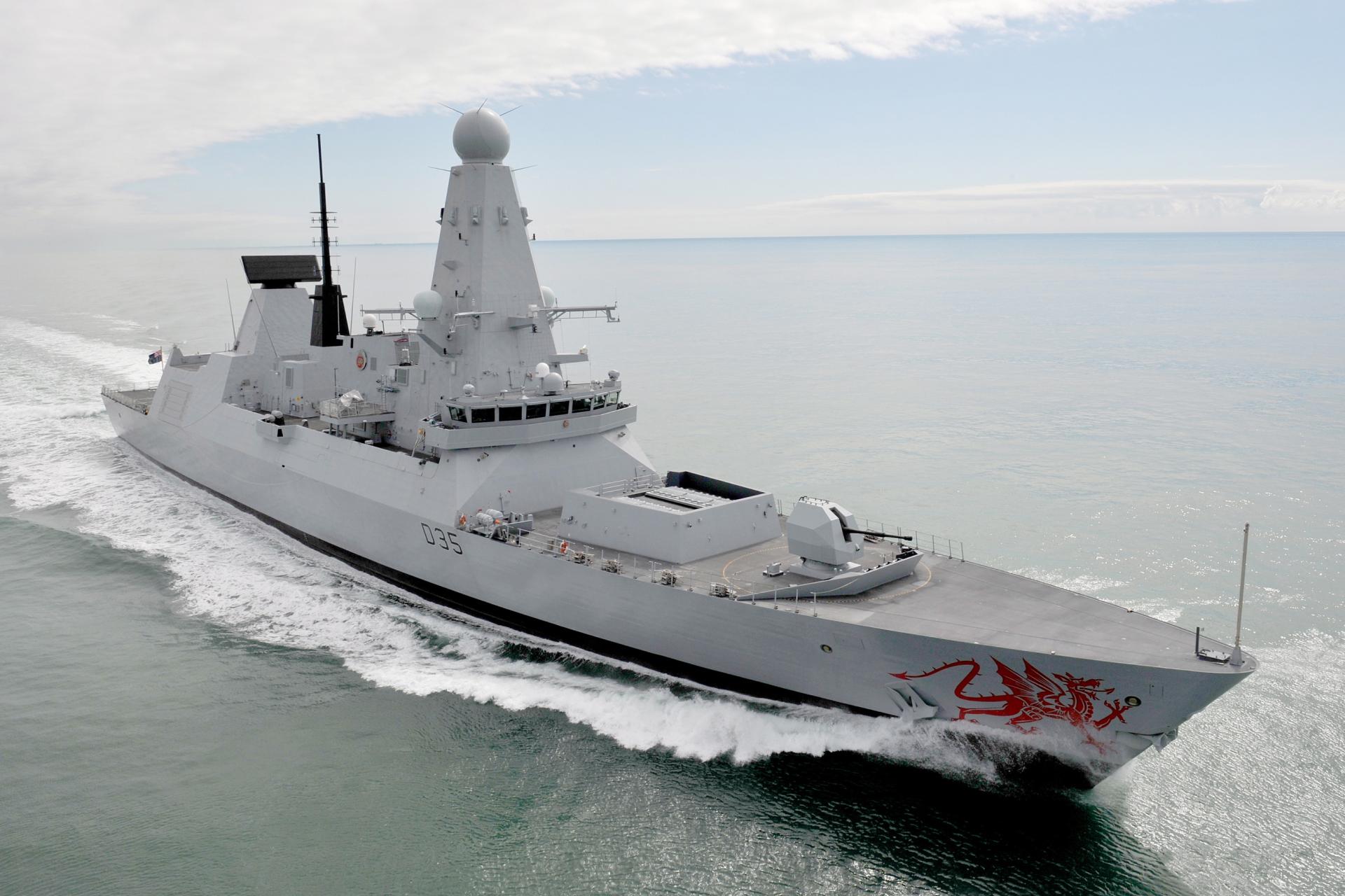 Action stations! Standby for media broadside. HMS Dragon arrives in ...