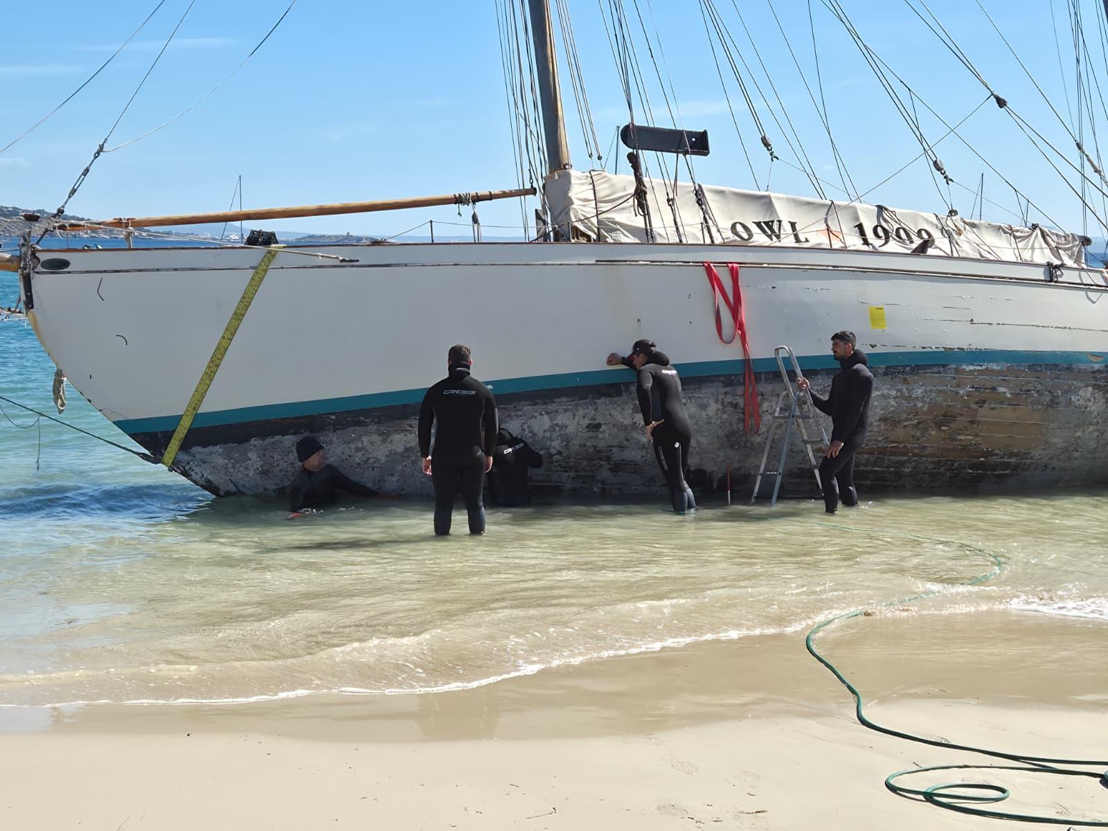 Historic British sailing yacht beached in Palmanova is saved by British ...