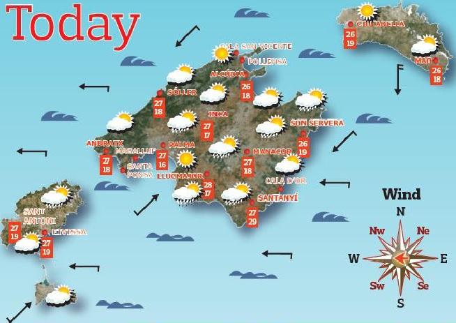 Weather in Majorca today