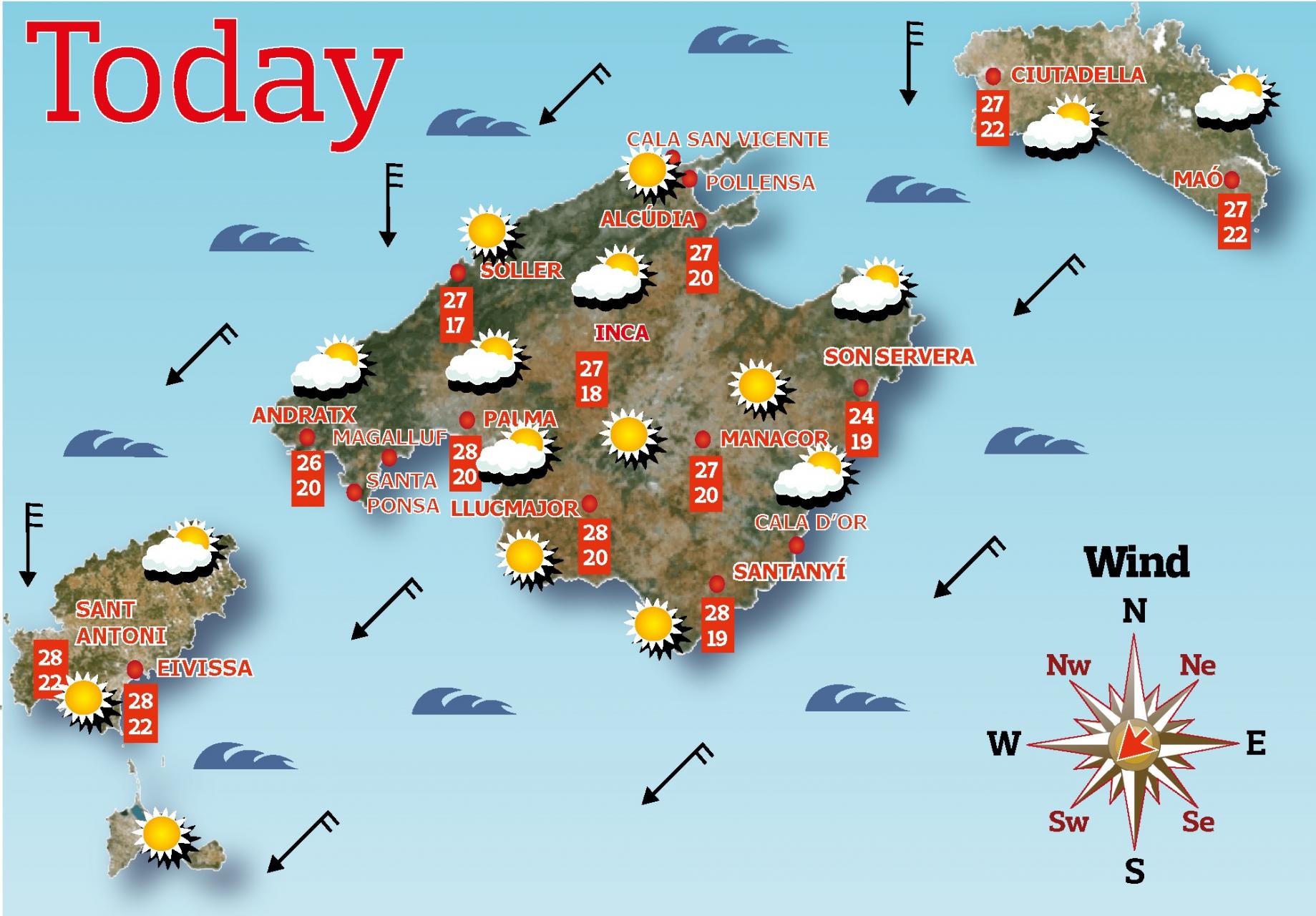 Mallorca Weather Forecast for Tuesday