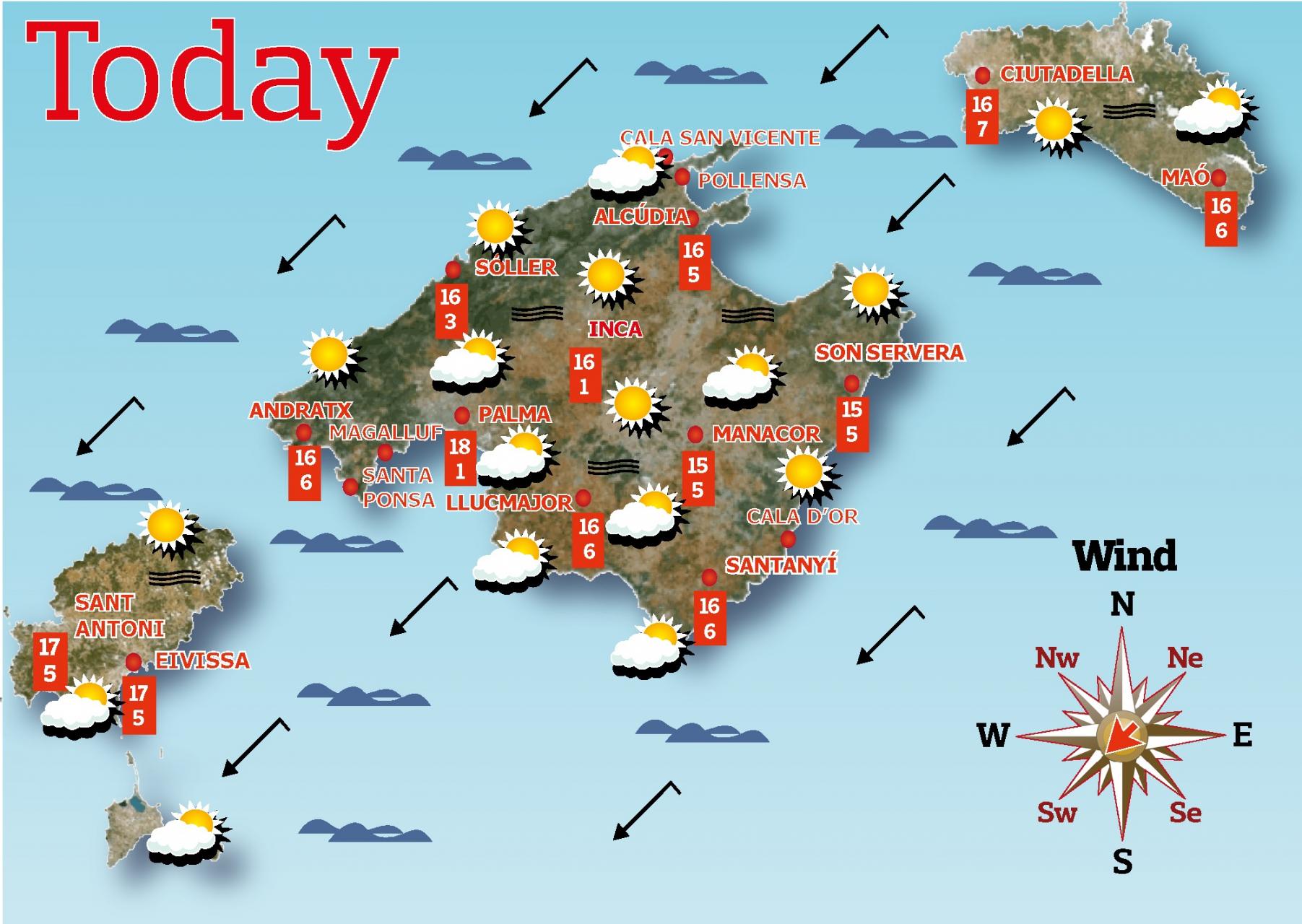 Majorca weather Friday 11th February