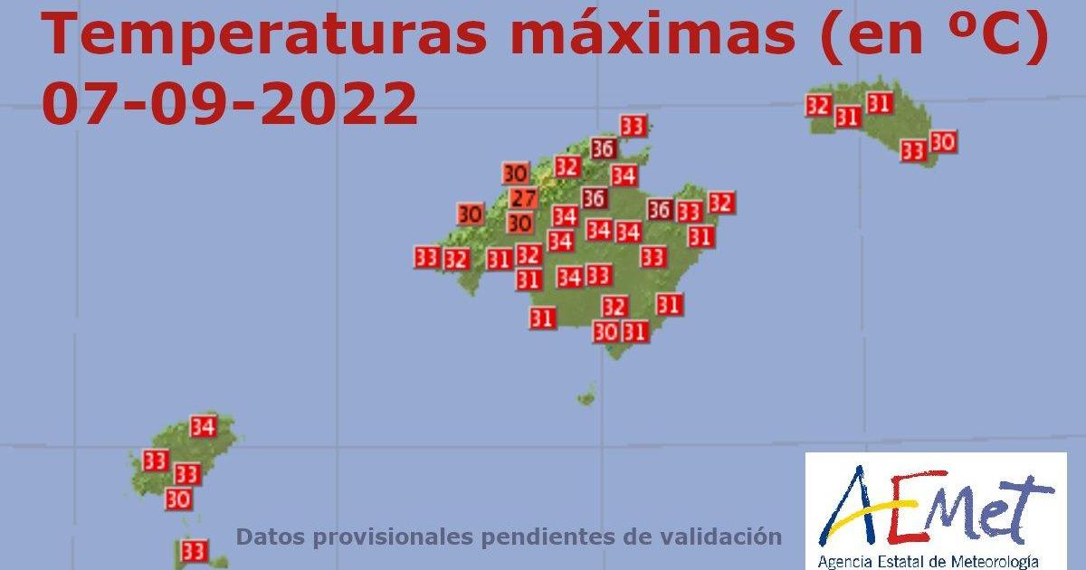 Mallorca's weather for Thursday, 8 September