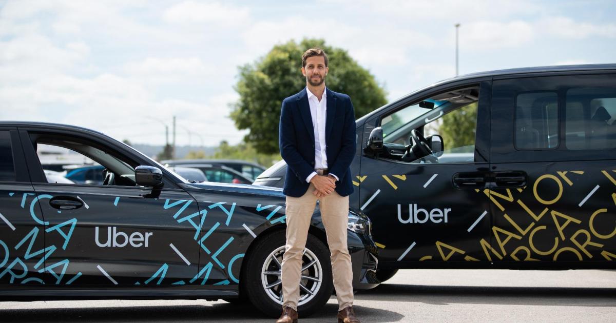 Uber taxis arrive