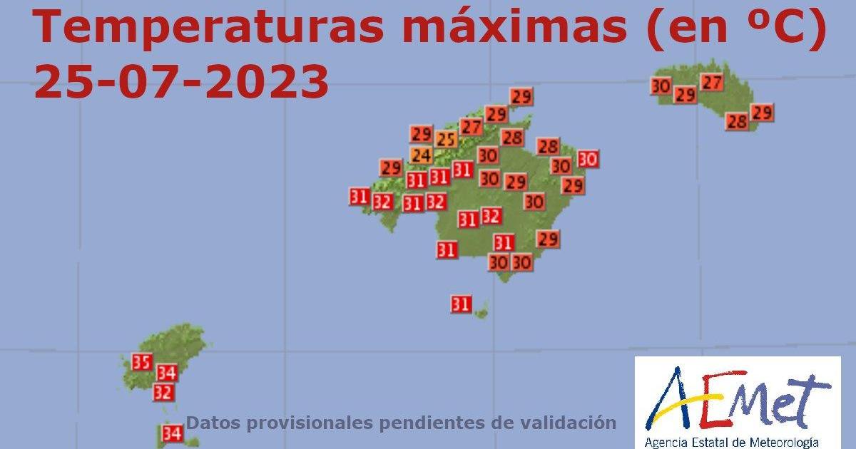 Mallorca's weather for Wednesday, July 26