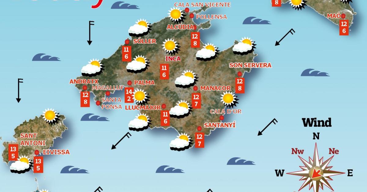 weather in Majorca Wednesday 12 January