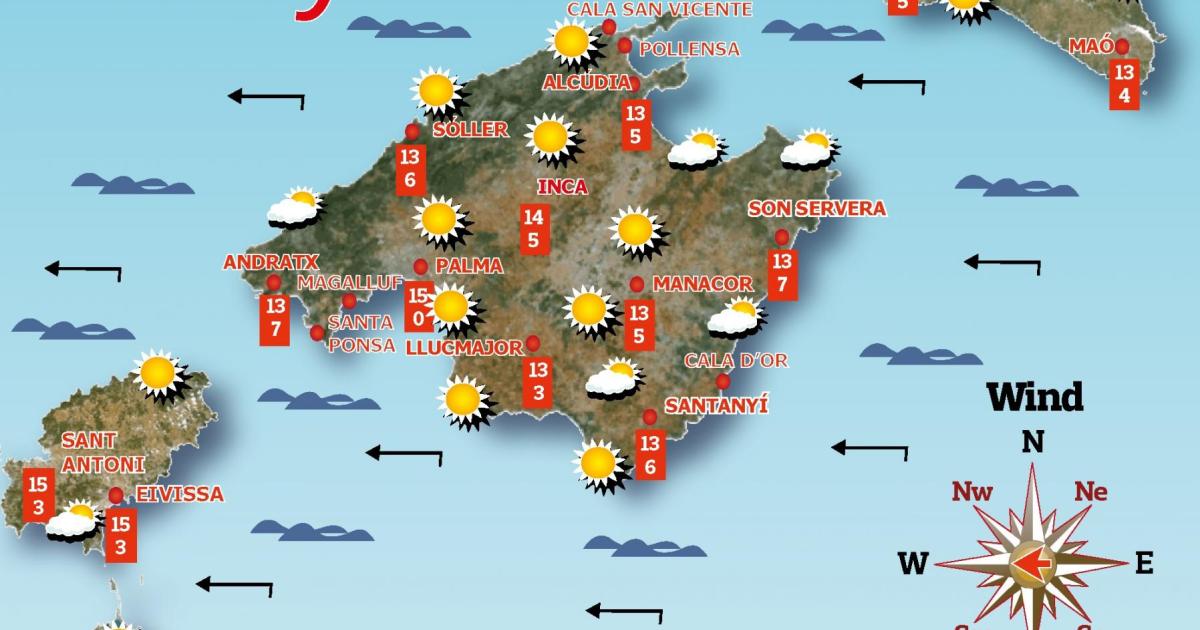 Majorca weather Friday 14 January