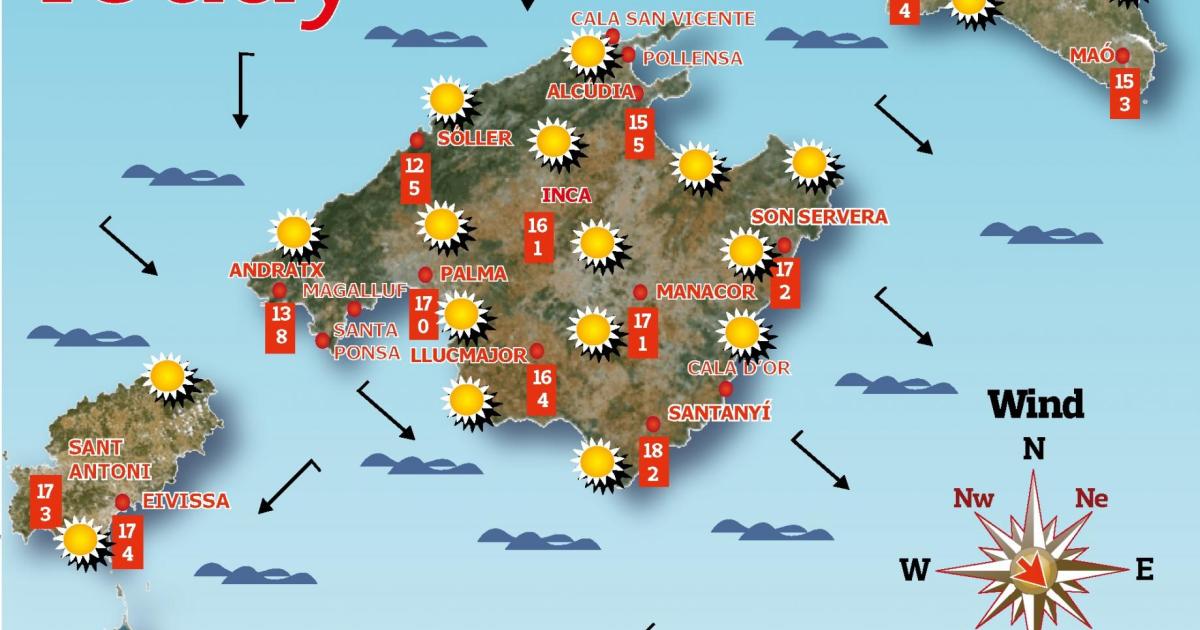 Majorca weather Friday 28 January