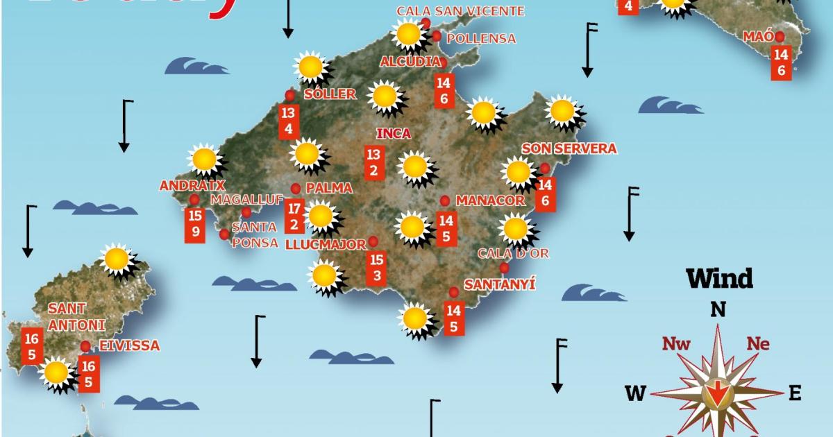 Majorca weather Saturday 29 January