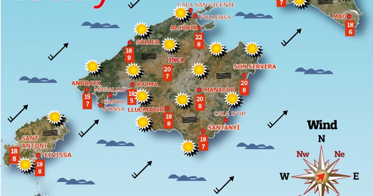 Majorca weather Friday 18th February