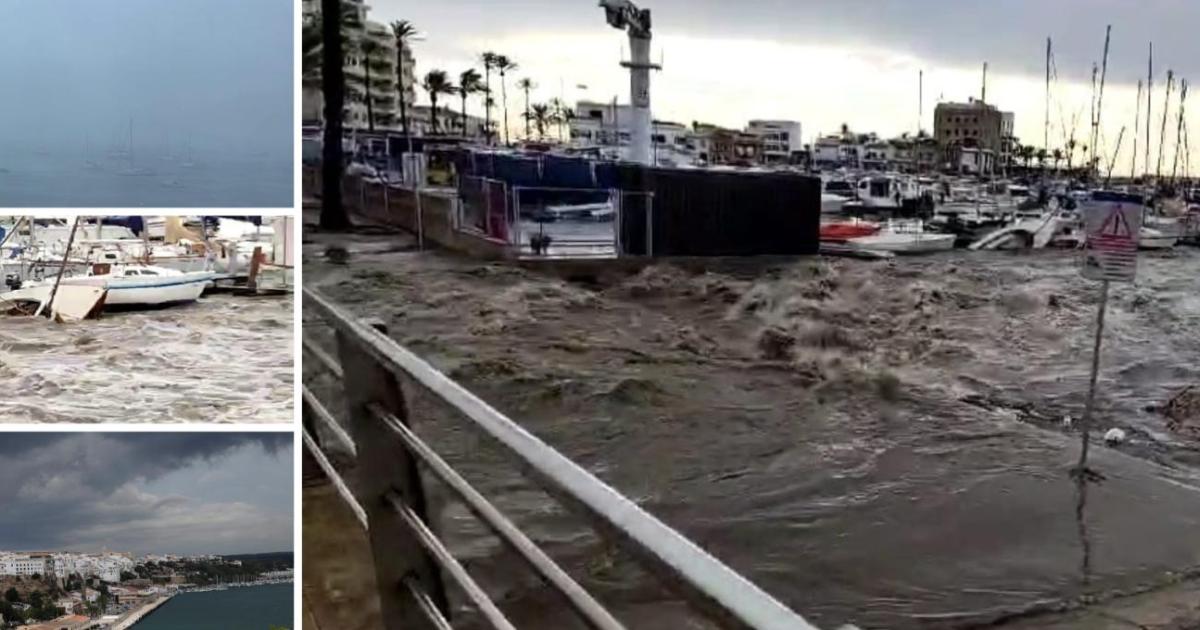Mallorca storm: The DANA unloads over the sea at night and returns to land