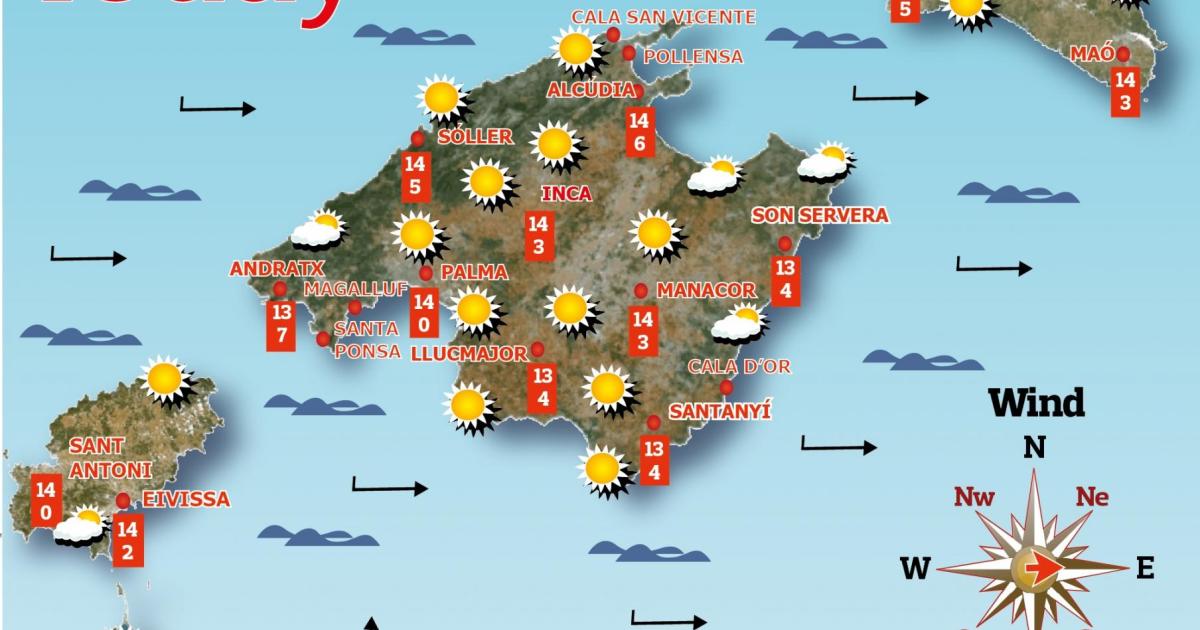 Majorca weather Saturday 15 January