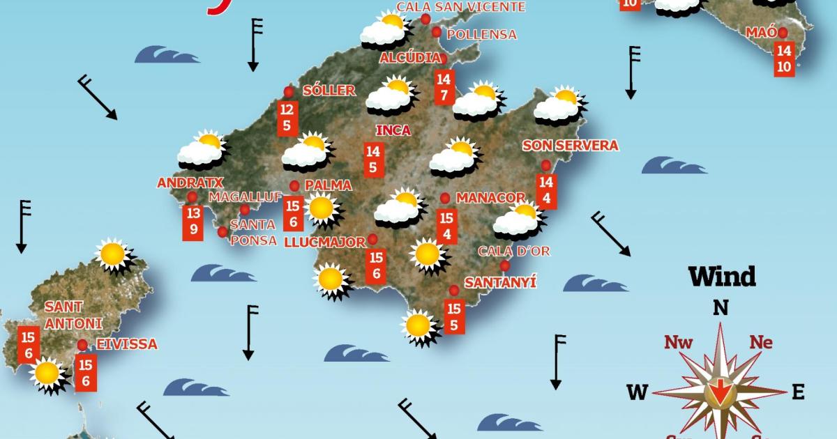 Majorca weather Tuesday 1st February